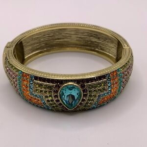 Heidi Daus | Jewelry | Heidi Daus Gold Tone Multicoloured Crystal Wide ...